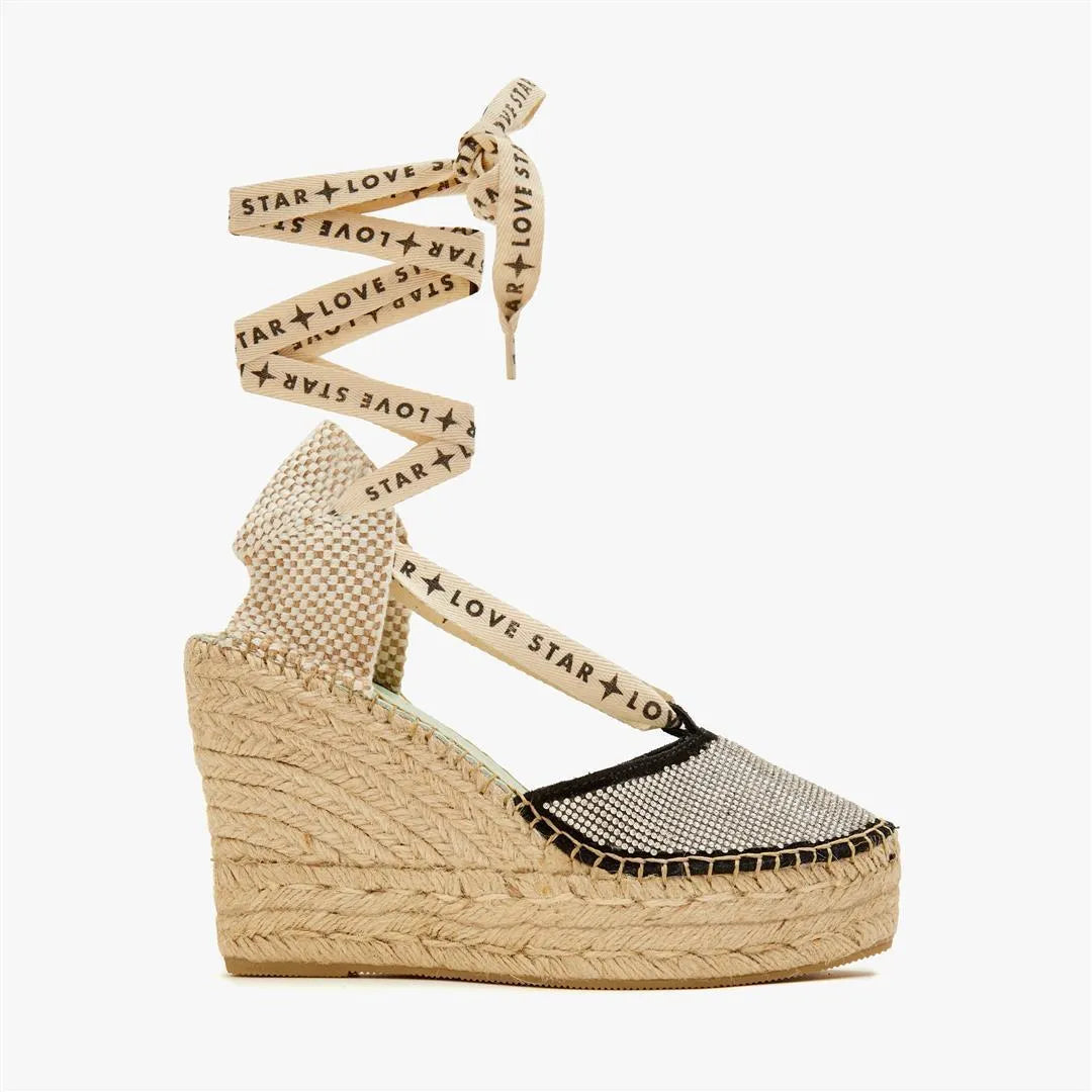 Alpargatas Star Love cuña alta con brillos "Mira" Star Love
